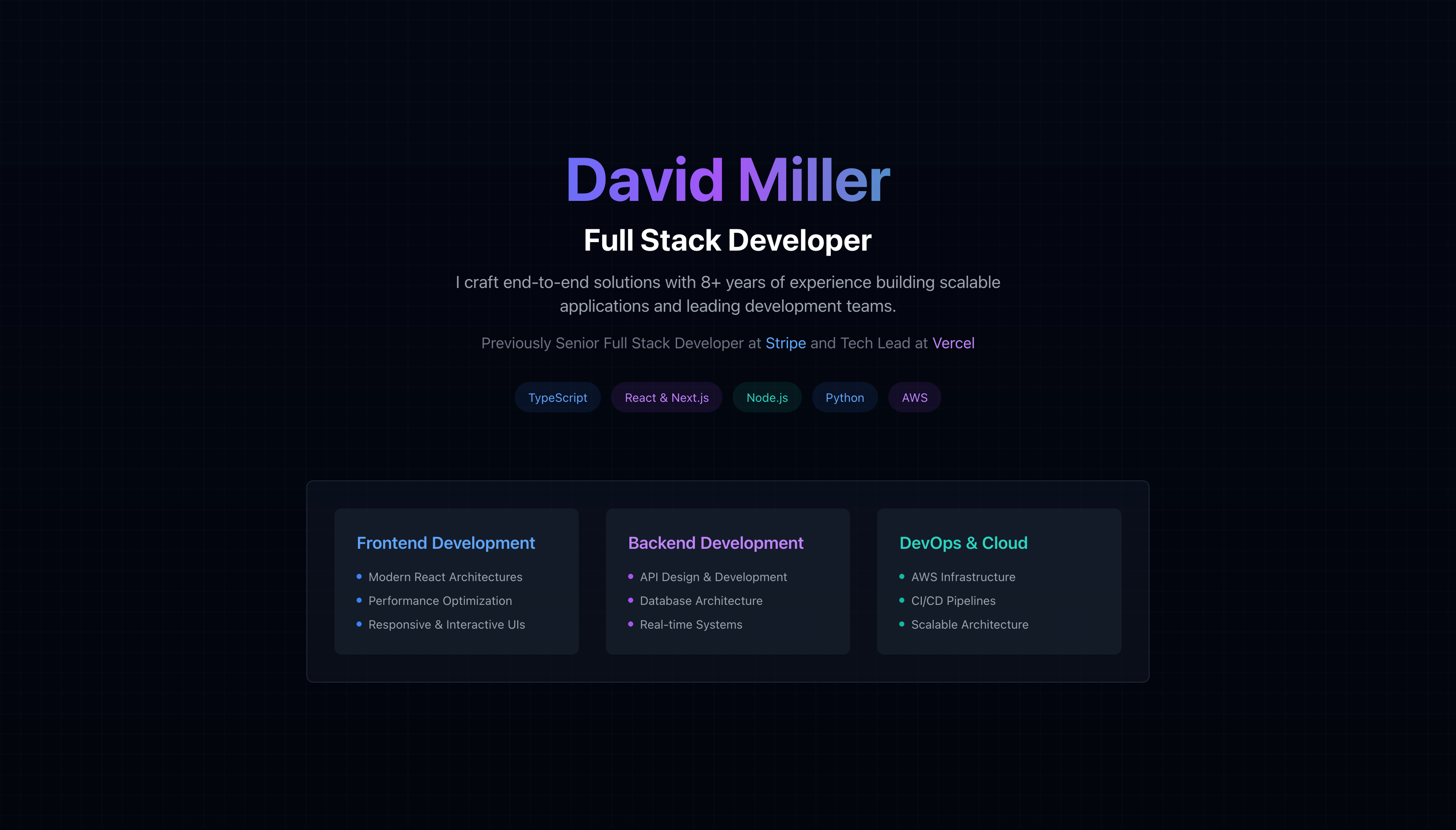Full Stack Developer Portfolio Template