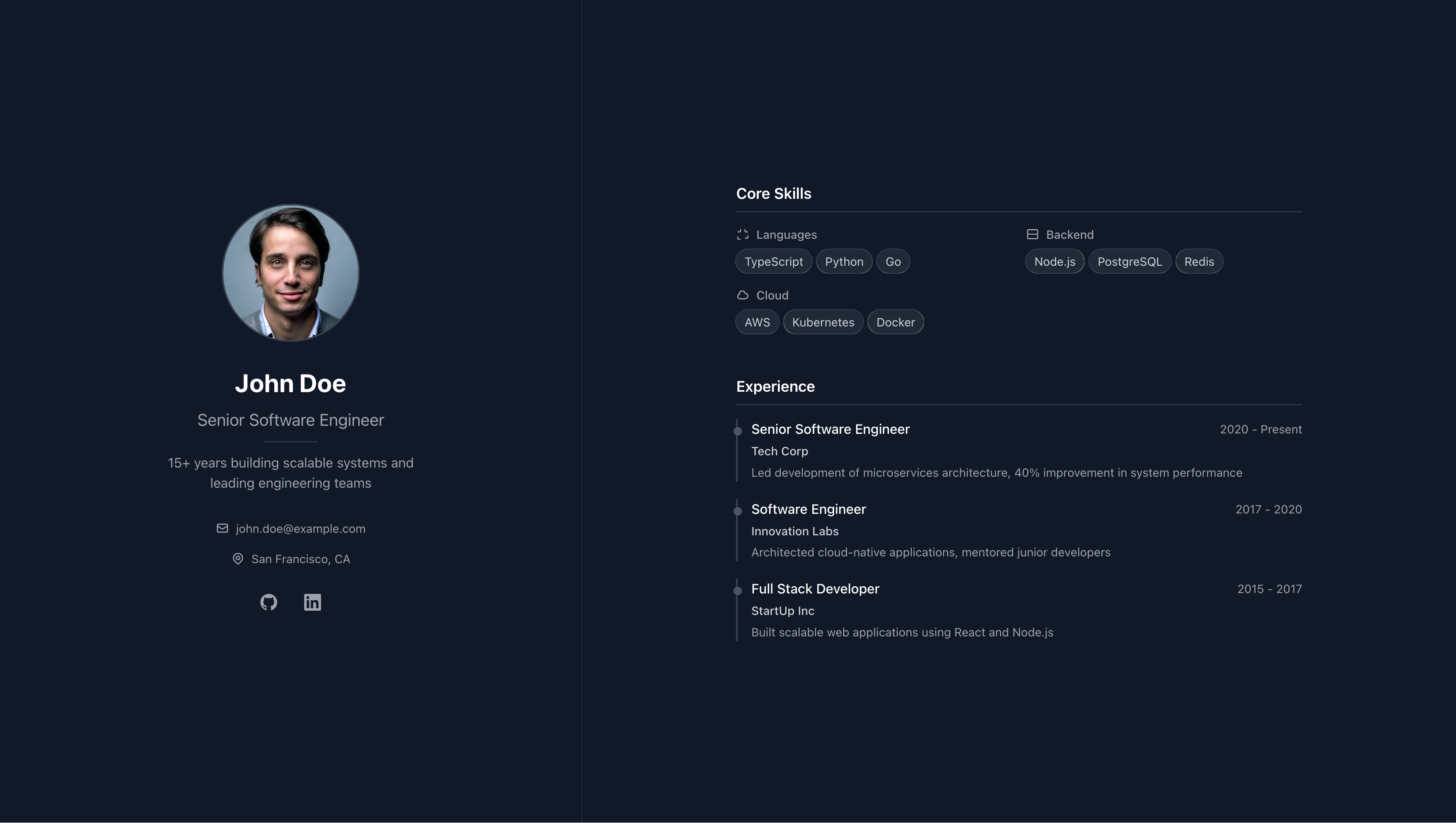 Minimalist Software Engineer Portfolio Template