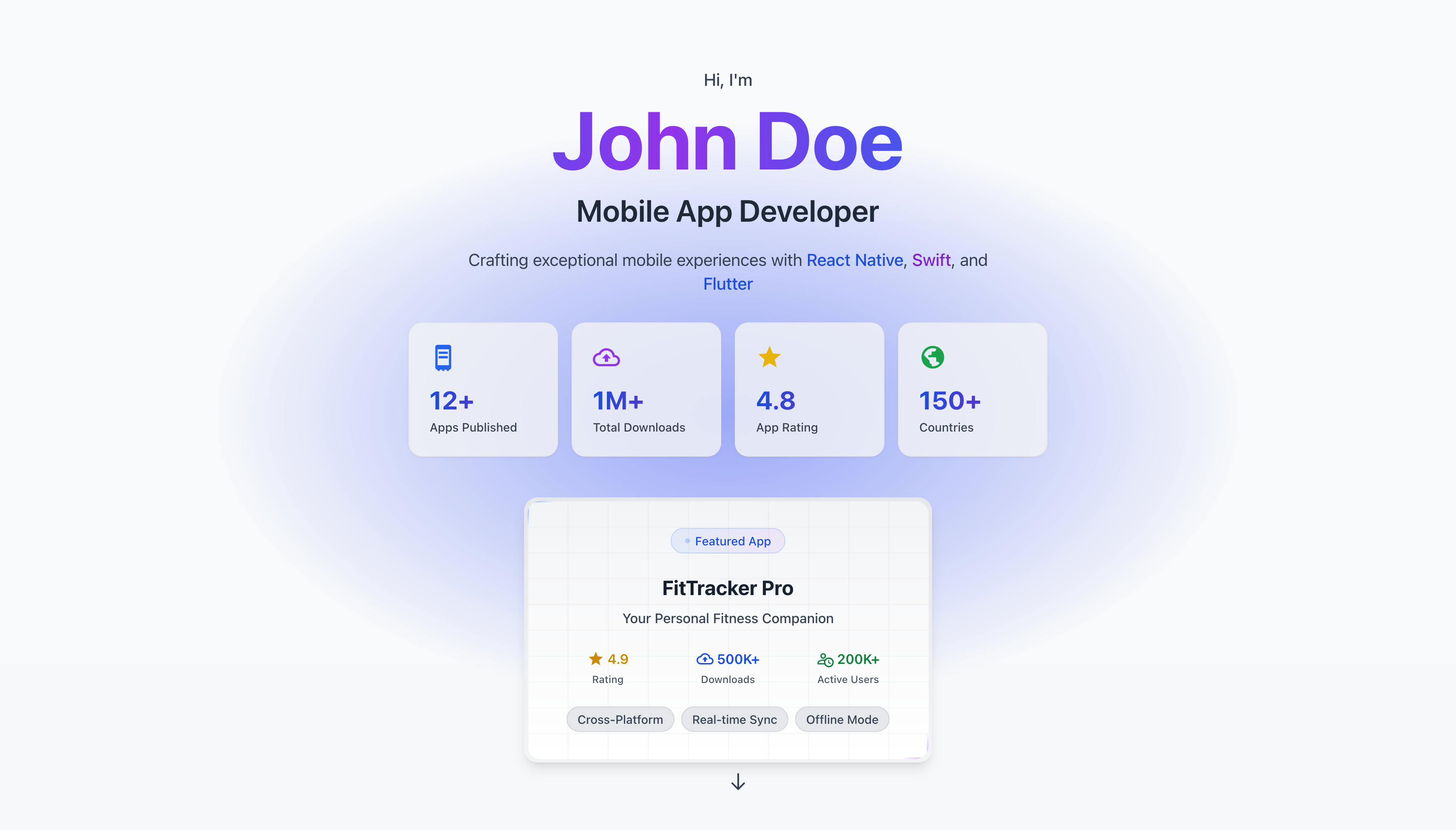 Mobile Developer Portfolio Template