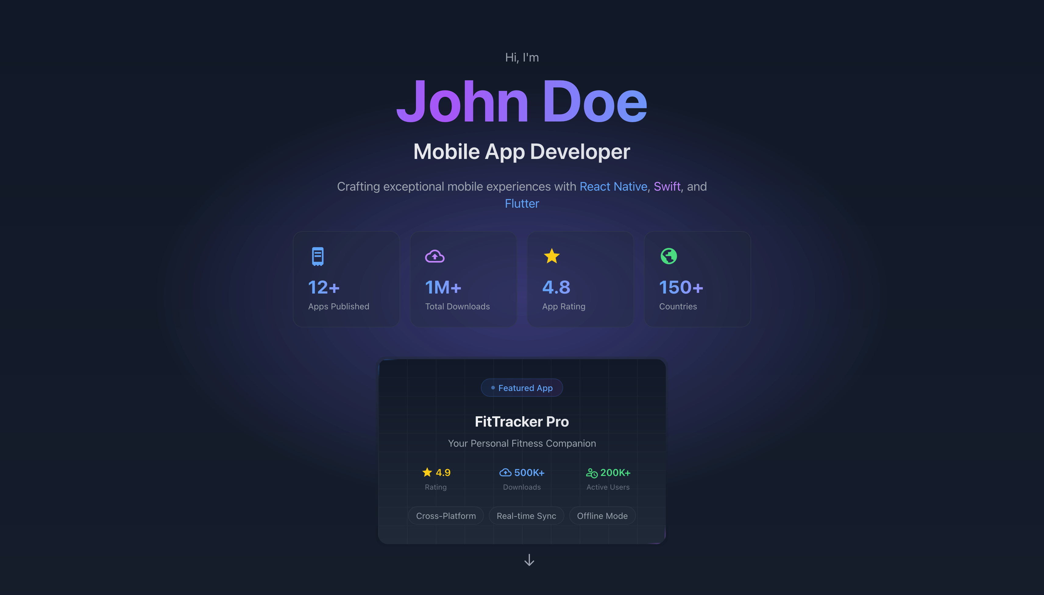 Mobile Developer Portfolio Template